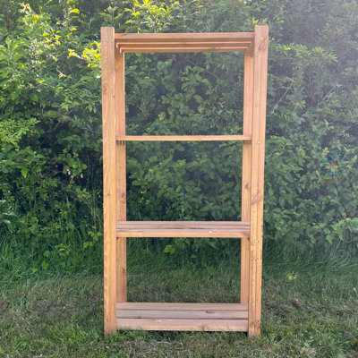 4 Tier Wooden Shelving Greenhouse Staging Storage Rack