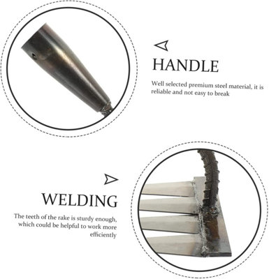 4-Tine Lawn Rake for Gardening, Weeding Heavy Duty Metal Tine Rake ...