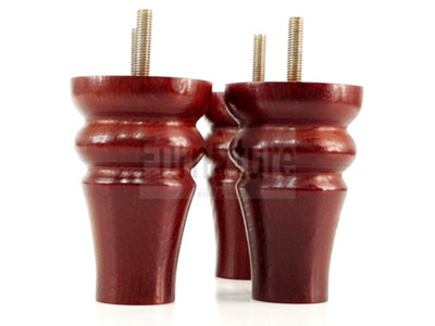 4 Turned Solid Wood Furniture Legs Replacement Settee Feet 100mm High ...