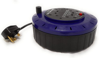 4 Way 10m Extension Reel Heavy Duty Cassette Lead Gang Mains Socket 10a ...