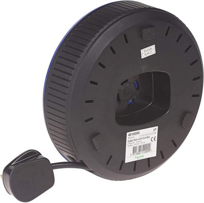 4 Way 10m Extension Reel Heavy Duty Cassette Lead Gang Mains Socket 10a ...