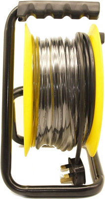 4 Way 50m Extension Reel Heavy Duty Open Drum Reel Lead Gang Mains ...