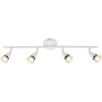 4 Way Adjustable Ceiling Spotlight Bar - 4 x 35W GU10 Reflector - Gloss ...