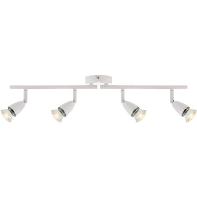 4 Way Adjustable Ceiling Spotlight Bar - 4 x 35W GU10 Reflector - Gloss ...