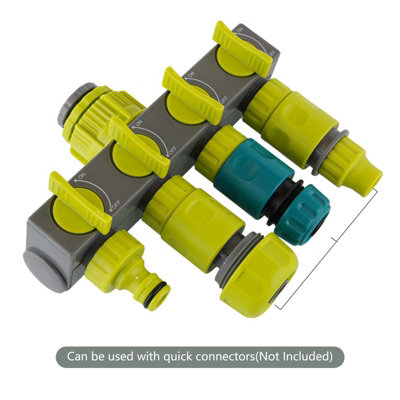 4-Way Garden Hose Splitter with Separate On/Off Switches for Outdoor ...