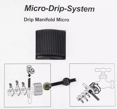 4-WAY MICRO MANIFOLD Tap Connector Independent On/Off Valves Drip ...
