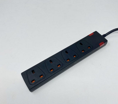 4 Way Socket with Cable 3G1.25,5M,Black,with Indicate Light, Child ...