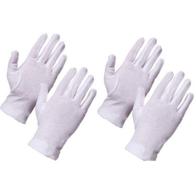 4 White Cotton Gloves Lightweight Hand Protection Everyday Use