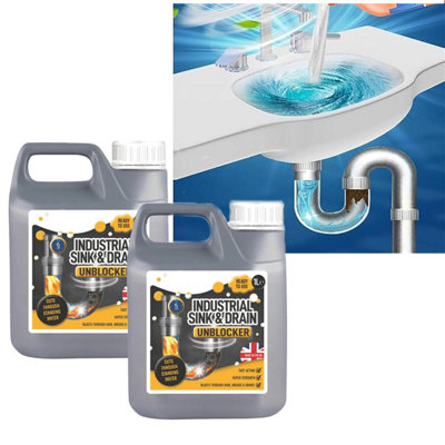 4 x 1 Litre Handy Size Drain Unblocker for Plug Holes, Showers, Toilets ...