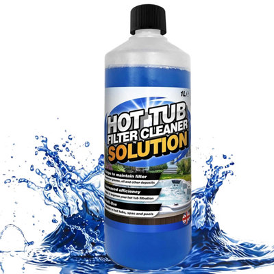 4 x 1 Litre Hot Tub Spa & Pool Filter Cartridge Cleaner Solution ...