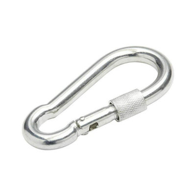 4 x 10 mm Locking Carabiner Spring Loaded Snap Hook Clip Buckle