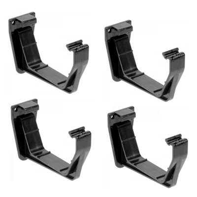 4 x 114mm Square Black Fascia Gutter Bracket gsb1 | DIY at B&Q