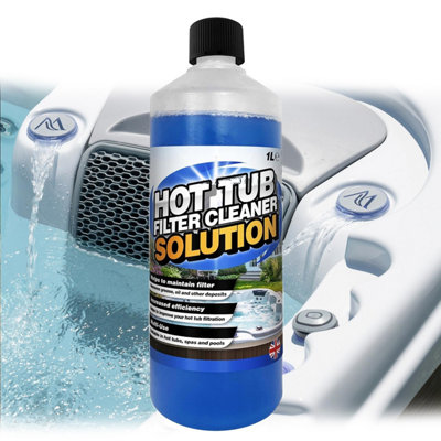 4 x 1L Hot Tub Filter Cleaning Solution Removes Grease & Oil Ideal For ...