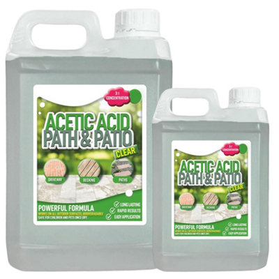 4 x 2.5 Litre Outdoor Garden Path & Patio Acetic Acid Concentrated Cleaner