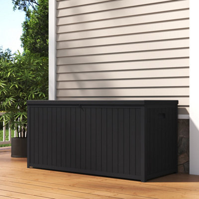 4 x 2 ft Black Large Lockable Waterproof Plastic Outdoor Garden Storage ...