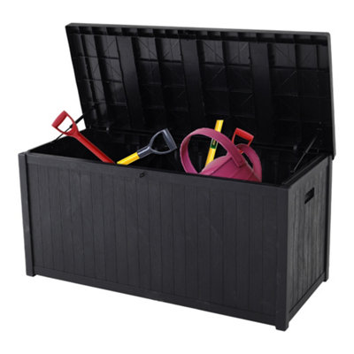 4 x 2 ft Black Large Lockable Waterproof Plastic Outdoor Garden Storage ...
