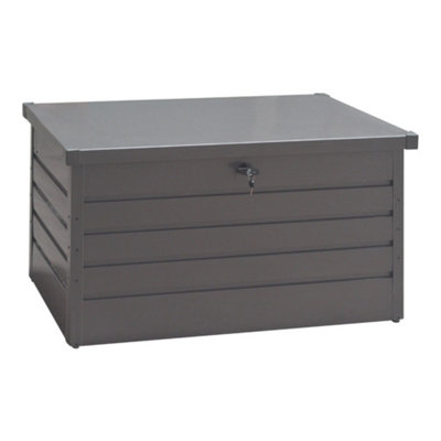 4 x 2 ft Grey Waterproof Metal Outdoor Garden Large Storage Box ...