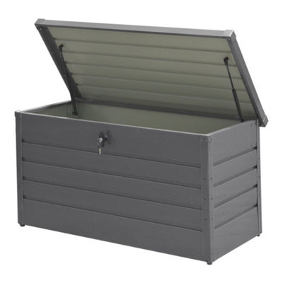 4 x 2 ft Grey Waterproof Metal Outdoor Garden Large Storage Box ...