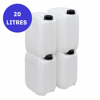 4 x 20 Litre HDPE Water Container Heavy Duty Stackable Plastic HDPE ...