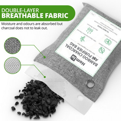 4 x 200g Bamboo Charcoal Air Purifying Bags - Reusable Eco-Friendly Air ...
