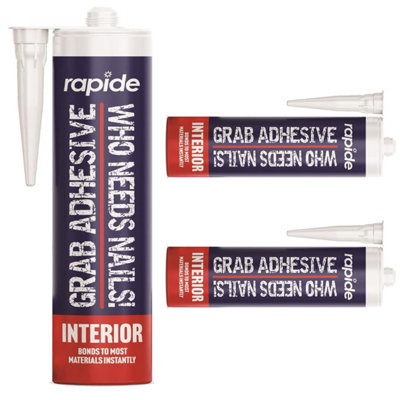 4 x 260ml Instant Interior Grab Adhesive High Power Heavy Duty DIY Adhesion