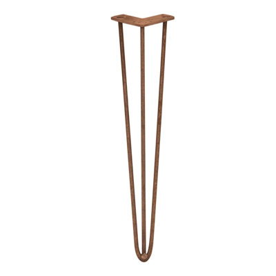 Buy 4 x 28" Hairpin Legs - 3 Prong - 10mm - Antique Copper at B&Q
