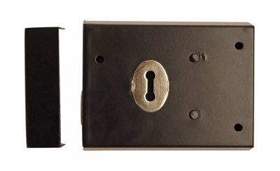 4" x 3" Black Rim Lock (Pack of 1)