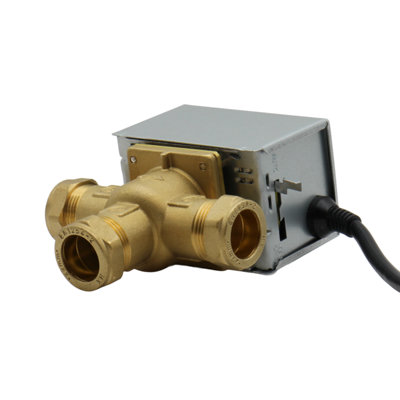 4 x 3 Port Mid Position Motorised Valve 22mm for Central Heating ...