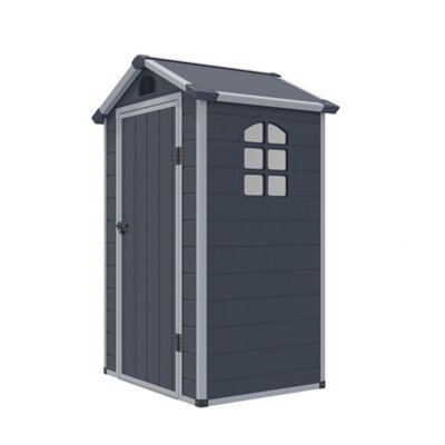 4 x 3 Single Door Apex Plastic Shed (Dark Grey)