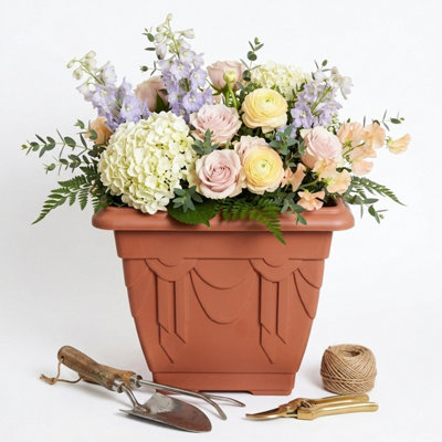 4 x 30cm Terracotta Venetian Decorative Indoor Outdoor Flower Planters