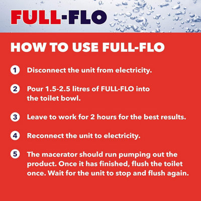 4 x 5L Full-FLO Toilet Macerator Descaler & Cleaner - Suitable for All Pump Units Including Saniflo