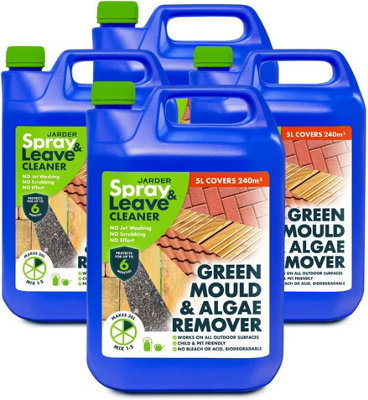 4 X 5L JARDER SPRAY & LEAVE PATIO CLEANER - GREEN MOULD AND ALGAE REMOVER