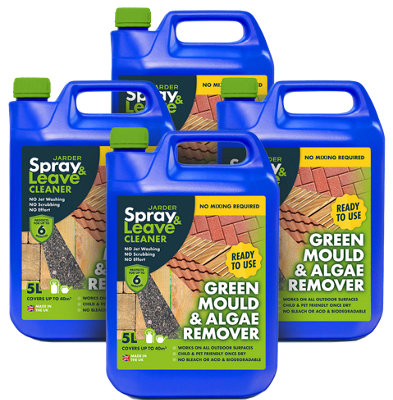 4 x 5L Spray & Leave Ready to Use Patio Cleaner - Removes Green Mould ...