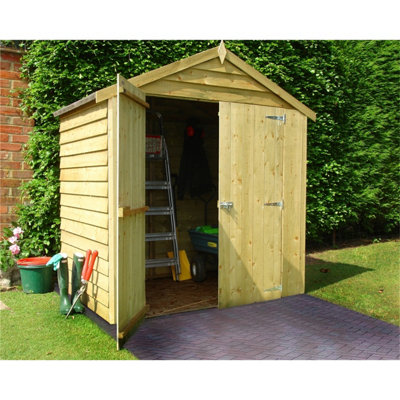 4 x 6 REVERSE - PRESSURE TREATED Overlap - Apex Garden Windowless ...