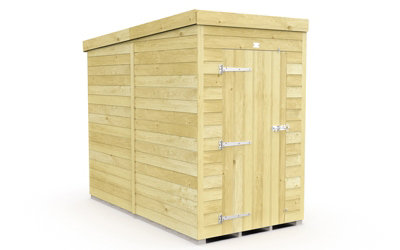 4 x 8 Feet Pent Shed - Single Door Without Windows - Wood - L231 x W127 ...