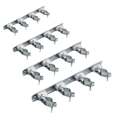 4 x Adjustable Spring Loaded 28cm Tool Clip Bars Storage for Garden ...