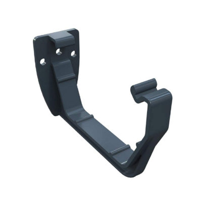 4 x Anthracite Grey Square Fascia Gutter Brackets, Freeflow 114mm Water ...