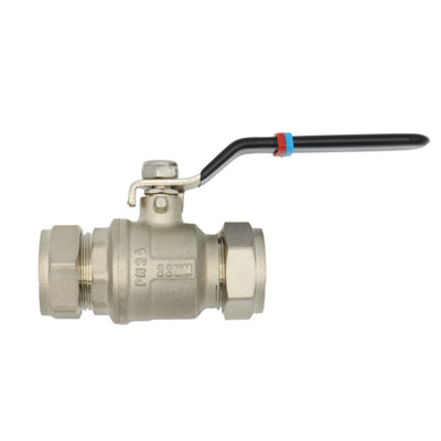 4 x Ball Valve 22mm Full Bore Black Lever Compression BVL22B (Pack of Four)
