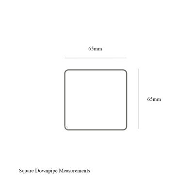 4 x Black Square 65mm Flush Downpipe Brackets, Freeflow Low Profile