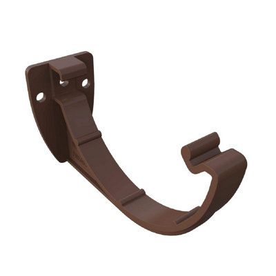 4 x Brown Half Round Fascia Gutter Brackets, Freeflow 112mm Rain Water ...
