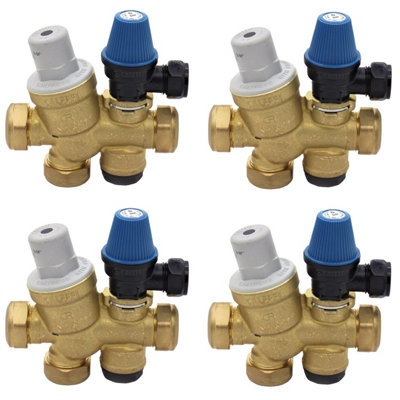 4 x Caleffi 3/6 bar 533112 CST combined PRV and cold fill monobloc ...