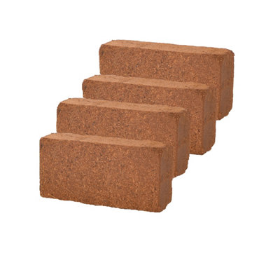 4 x Coco Peat Brick Coir Compost Block 10L Coconut Potting Fibre ...