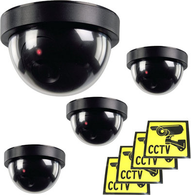 4 x Dummy CCTV Security Dome Camera With Built-In Flashing LED ...