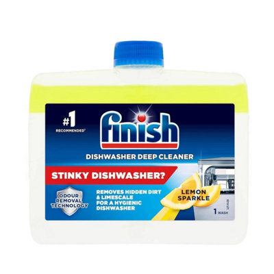 4 x Finish Dishwasher Cleaner Lemon Sparkle 250ml Deep Cleans Grease ...