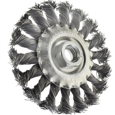 4 x Flat Twist Knot Wire Wheel Brush 100mm M14 x 2 Deburring Angle Grinder