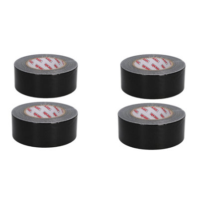 4 x Heavy Duty Waterproof Black Duct Tape 50mm Wide x 50 Metres Total ...