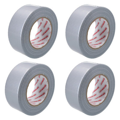 4 x Heavy Duty Waterproof Silver Duct Tape 50mm Wide x 50 Metres Total ...
