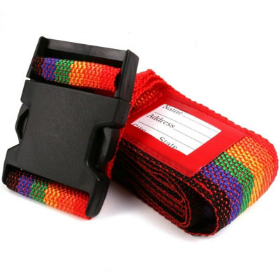 4 X Luggage Strap With Name Tags Adjustable Straps Baggage Tie Suitcase ...
