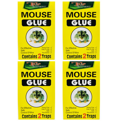 4 x Markup Sticky Mouse Pad Poison Free Pack of 2 - Total 8 Traps
