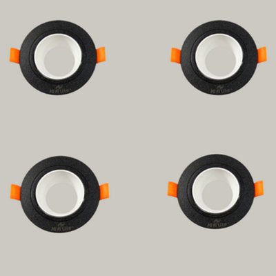 4 x Matt Black With White Insert Tilt Downlight Spotlight Recessed ...
